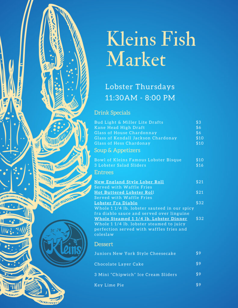 Upcoming Events - Klein’s Fish Market, Waterside Cafe & Tiki Bar